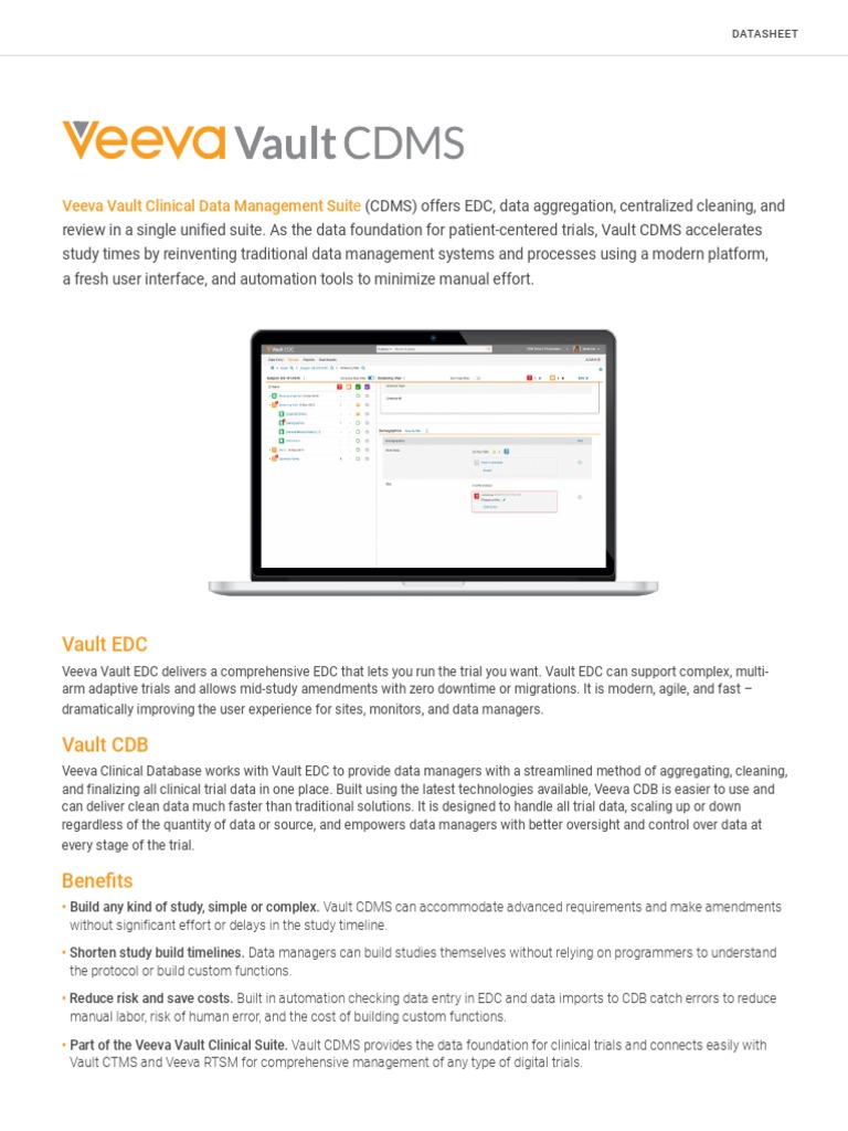 Vault CDMS Datasheet | PDF | Cloud Computing | Usability