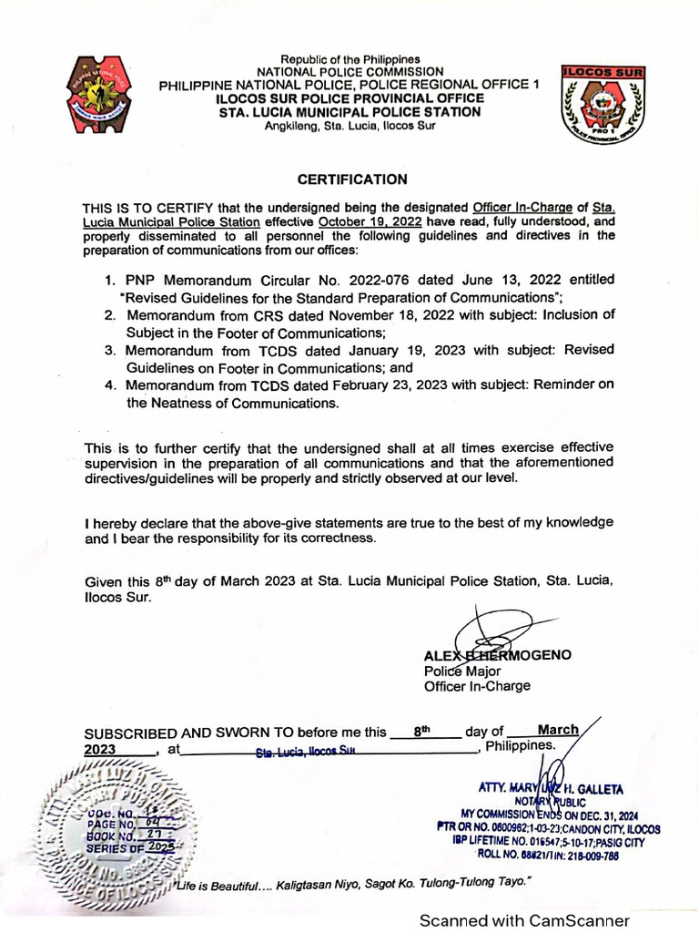 Softcopy Certification Re Guidelines For The Standard Preparation of ...