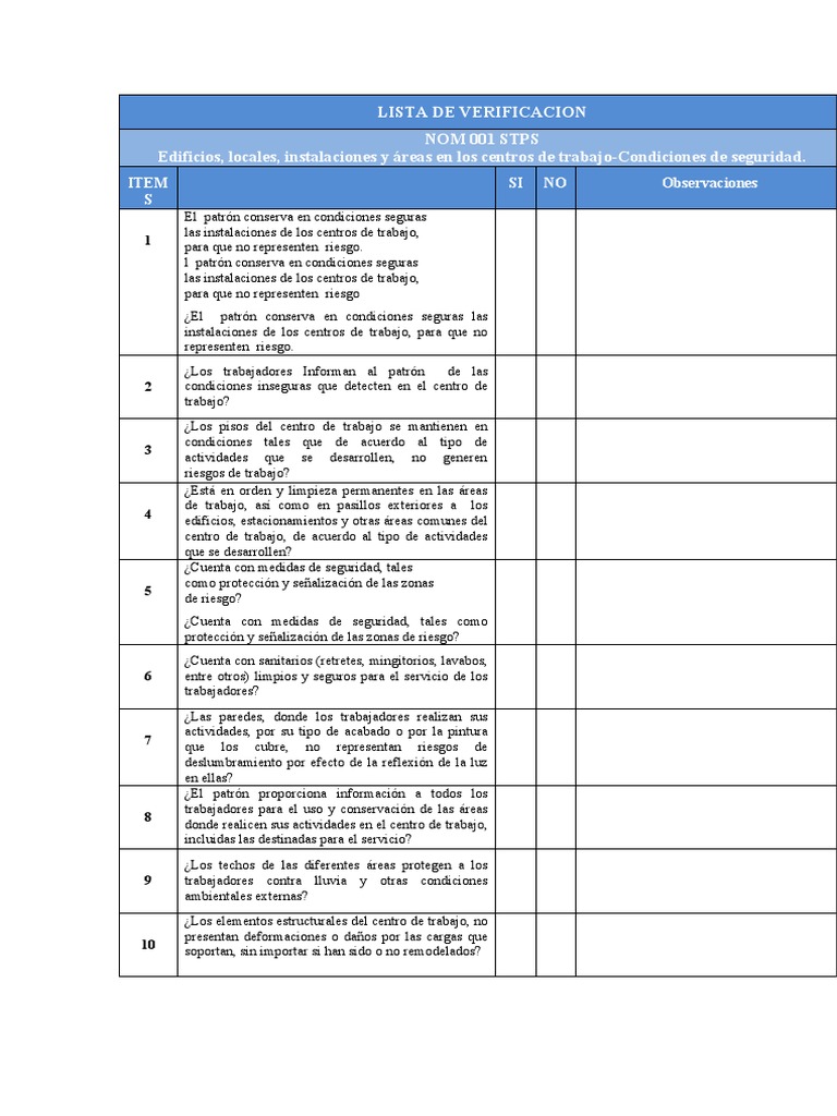 Listas de Verificacion | Descargar gratis PDF | Primeros auxilios