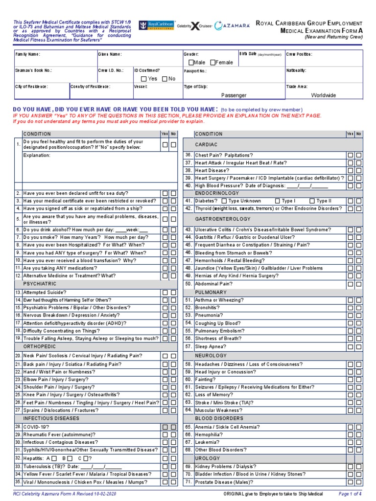 RCL Form A 2020 | PDF | Medical Record | Consent