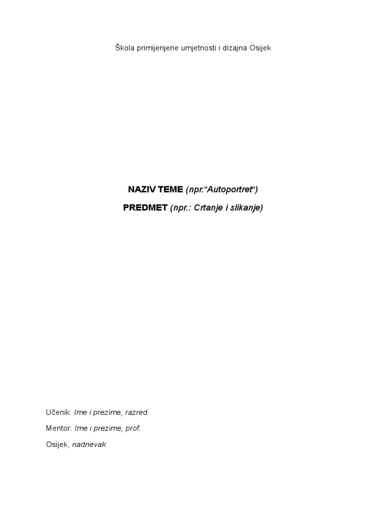 Izrada Elaborata-Primjer | PDF