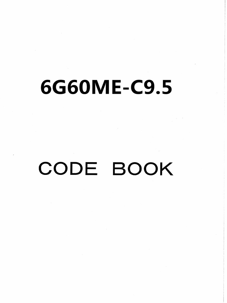 MAN 6G60ME-C9.5 Code Book | PDF | Pipe (Fluid Conveyance) | Valve