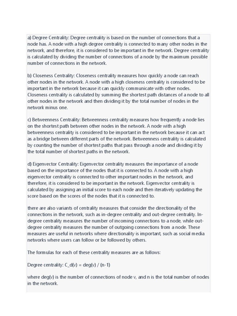 Centrality | PDF | Eigenvalues And Eigenvectors | Graph Theory