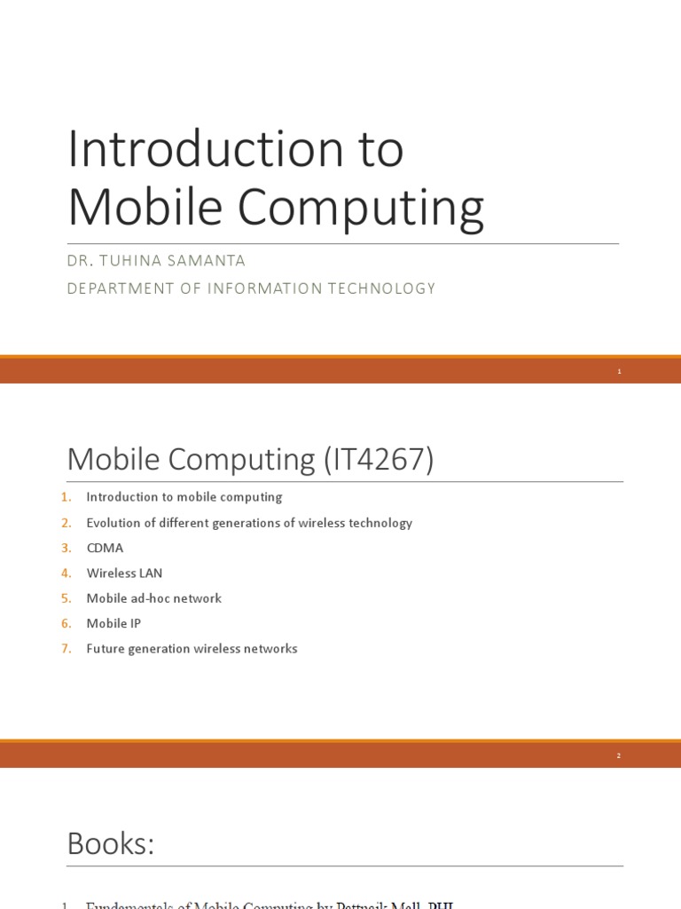 Lec1 - Introduction To Mobile Computing | PDF | Cellular Network | Computer Network