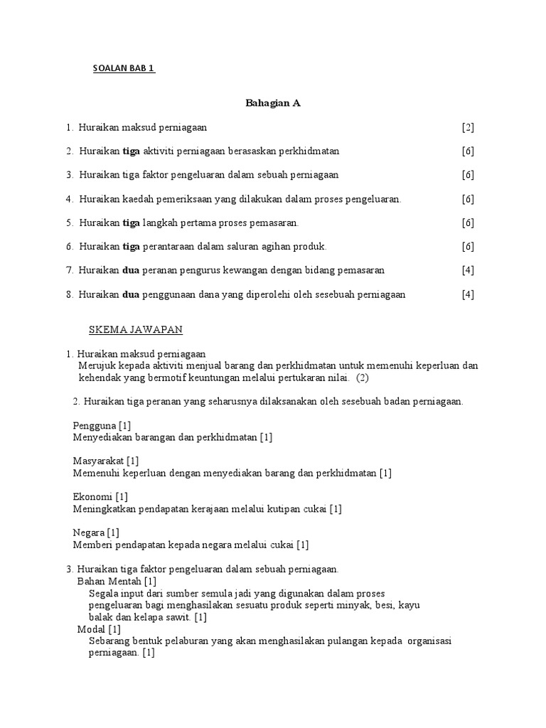 Soalan Bab 1 | PDF