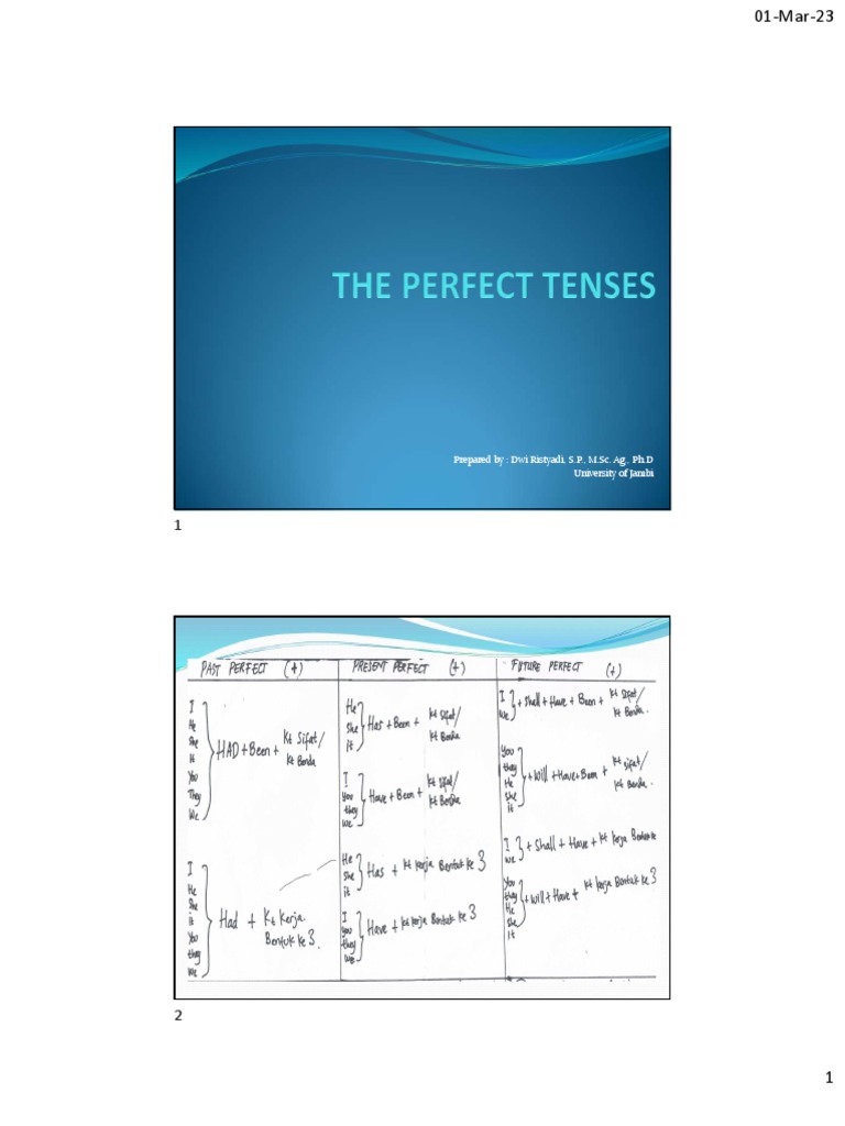 Understanding Perfect Tenses in English | PDF | Grammatical Tense | Verb