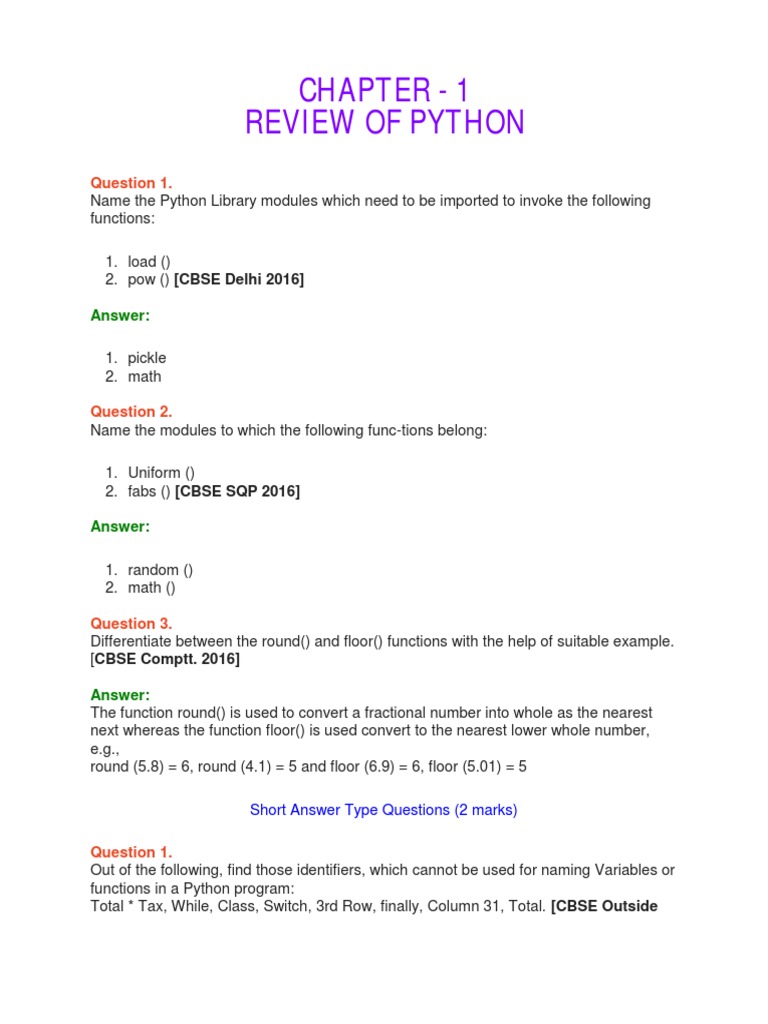 Python Library Modules Review | PDF | Parameter (Computer Programming) | Scope (Computer Science)