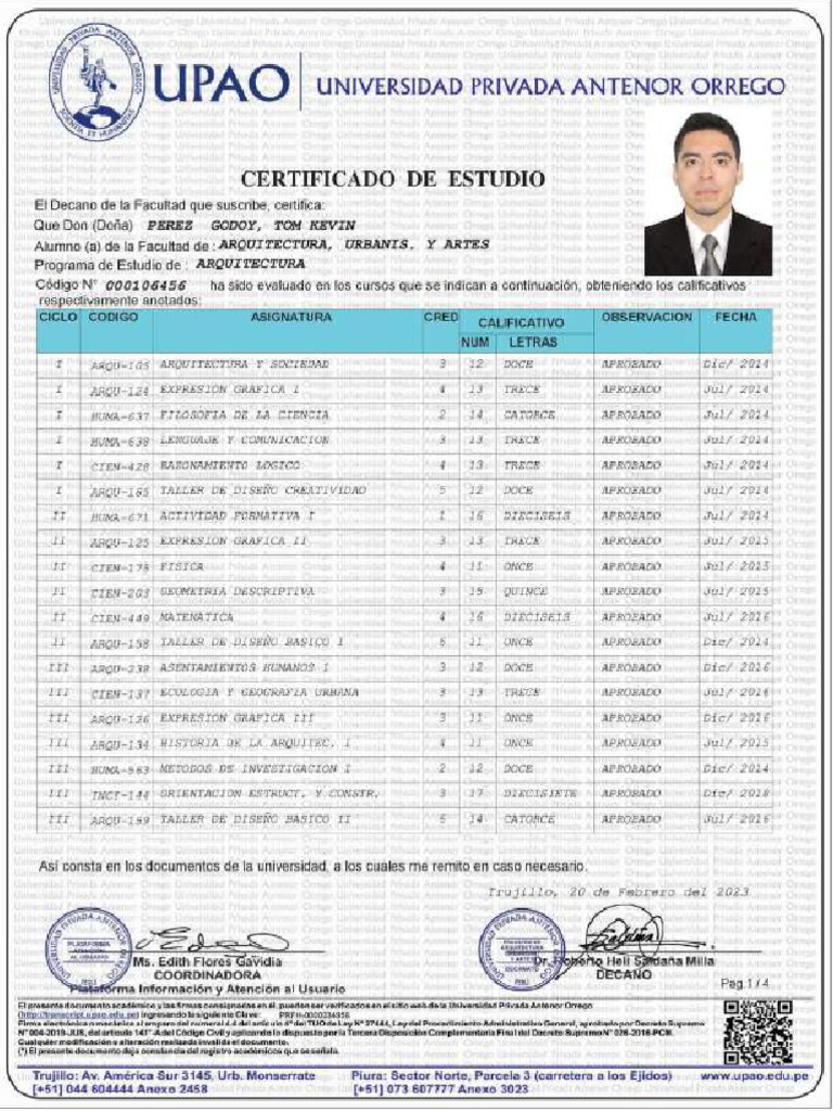 Certificado de Estudios - Tom Perez - Compressed | PDF
