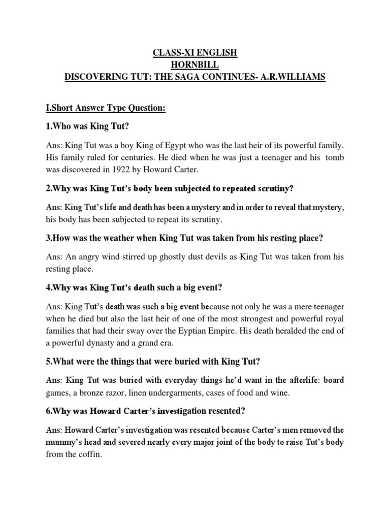 Discovering Tut Q&A | PDF | Tutankhamun | Akhenaten