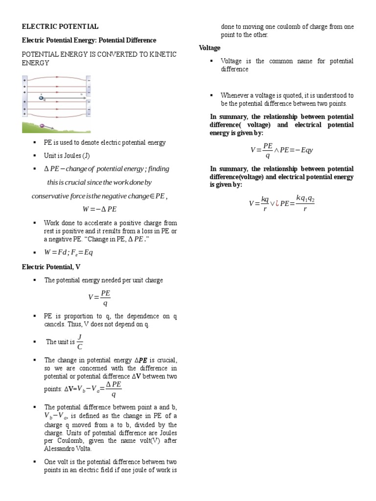 Electric Potential | Download Free PDF | Voltage | Potential Energy