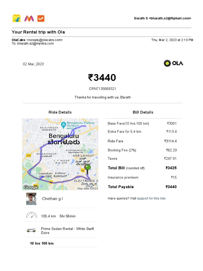 Ola Bill | PDF | Service Industries