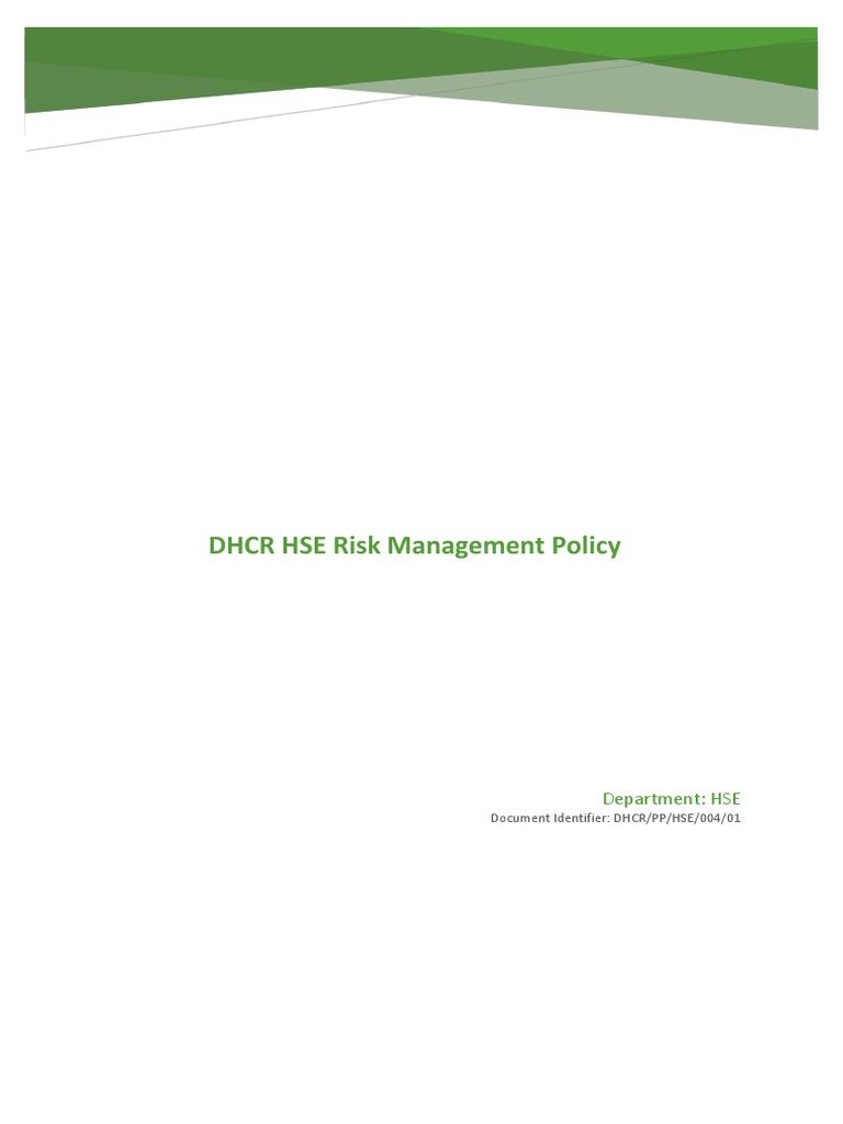 Risk Management Policy | PDF | Risk | Risk Assessment