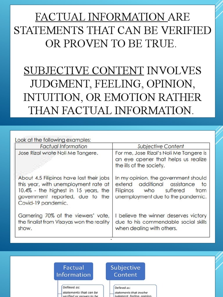 Factual and Subjective | PDF