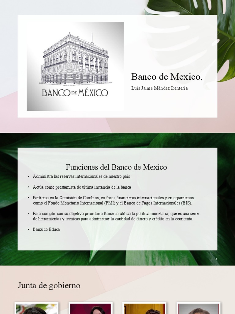 Funciones y Prestaciones de Banxico | PDF | Bancos | Sector privado