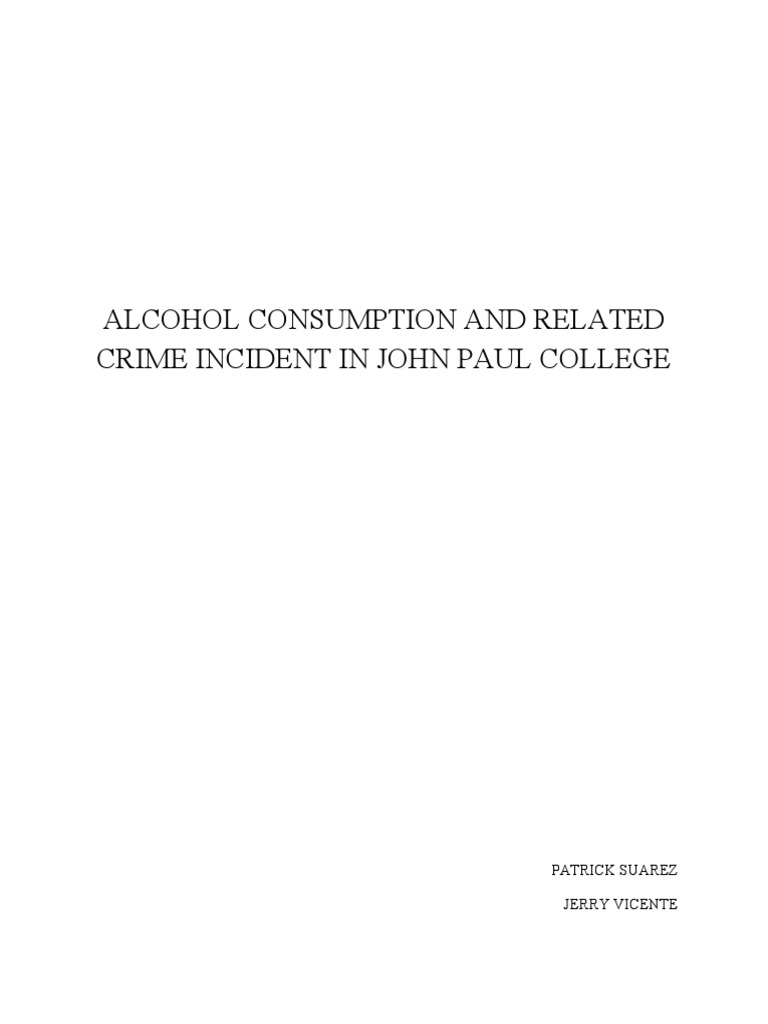Alcohol & Crime at John Paul College | PDF | Alcoholism | Mental Disorder