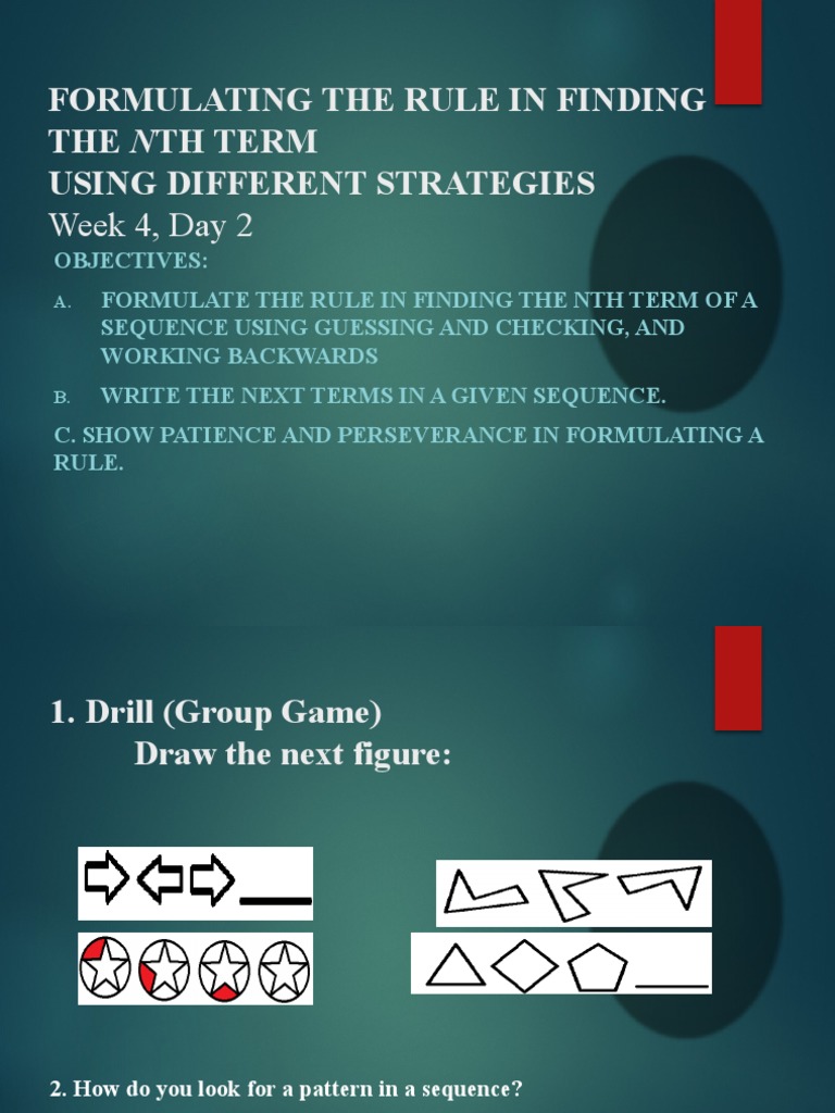Formulating The Rule in Finding The NTH Term (DAY2) | PDF | Mathematics
