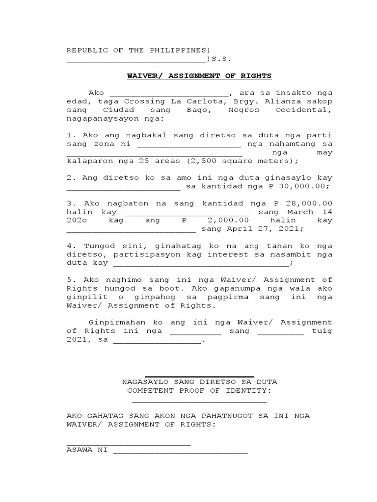 WAIVER OF RIGHTS | PDF