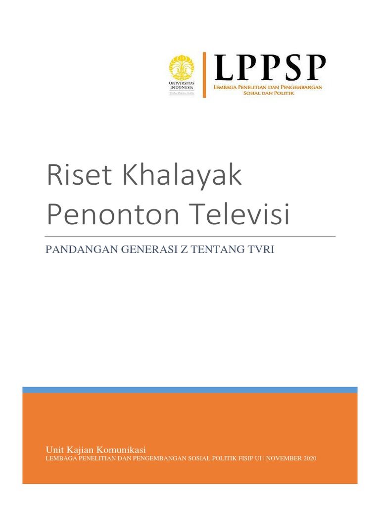 Riset Khalayak Penonton Televisi PANDANGAN GENERASI Z TENTANG TVRI ...
