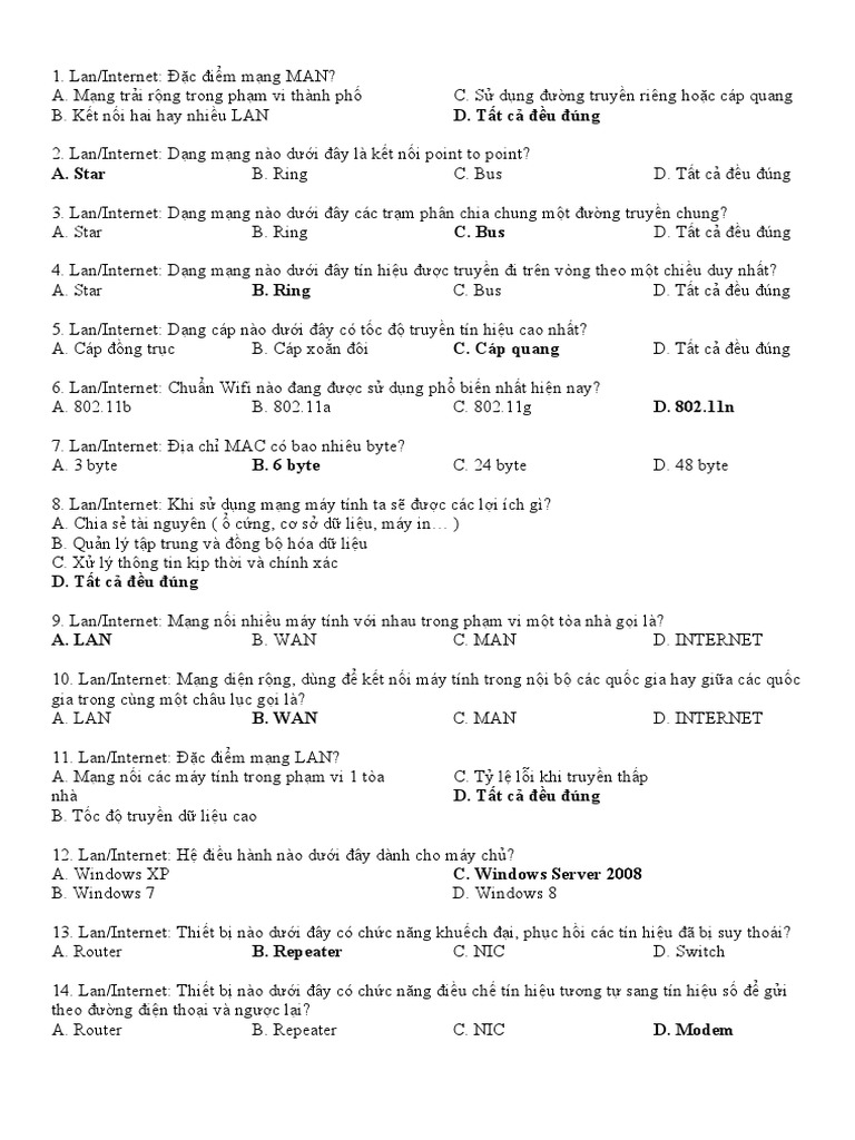 Tin - Lan Và Internet PDF | PDF