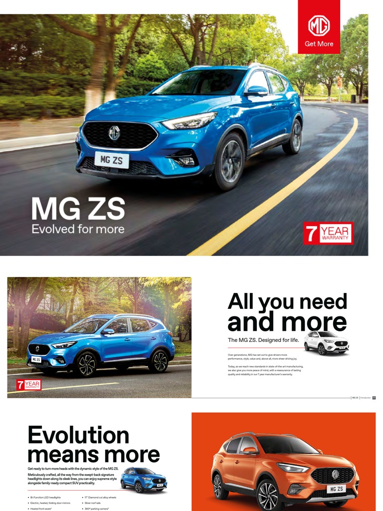 MG ZS Brochure Jul 2022 | PDF | Fuel Economy In Automobiles | Car