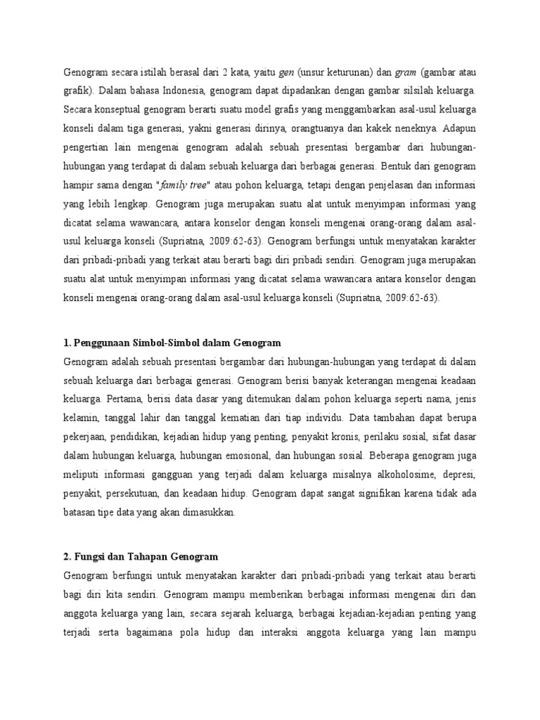 Pengertian dan Fungsi Genogram Keluarga | PDF