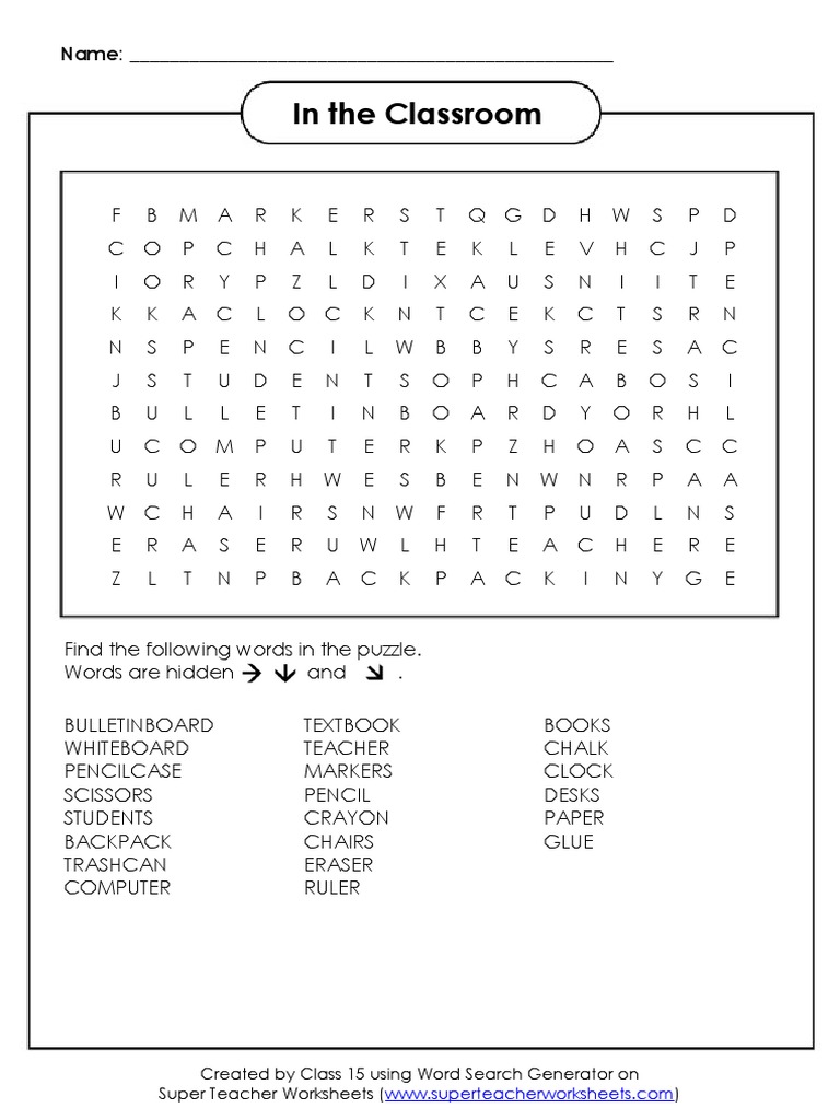 Super Teacher Worksheets in The Classroom | PDF | Word Search | Classroom