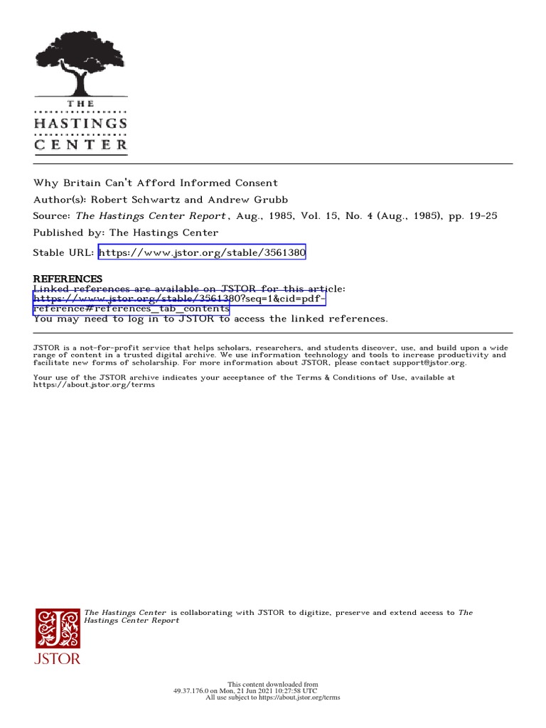 Schwartz and Grubb - 1985 - Why Britain Can't Afford Informed Consent ... Schwartz and Grubb - 1985 - Why Britain Can't Afford Informed Consent ...