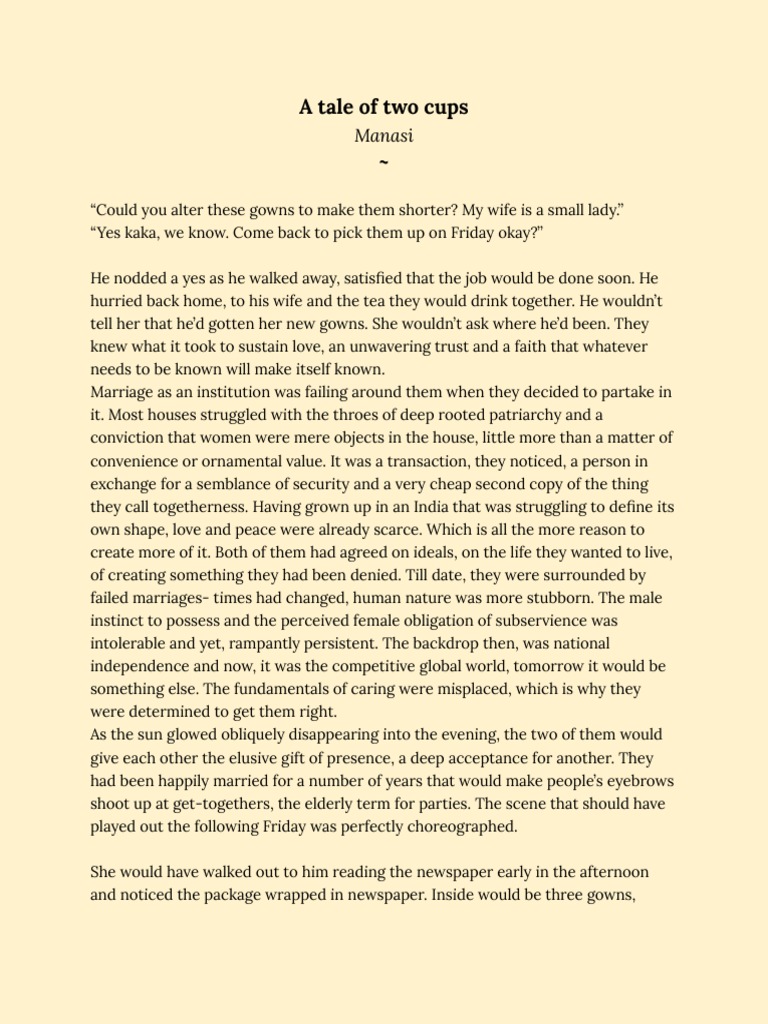 A Tale of Two Cups | PDF | Social Science | Mystery, Thriller & Crime ...