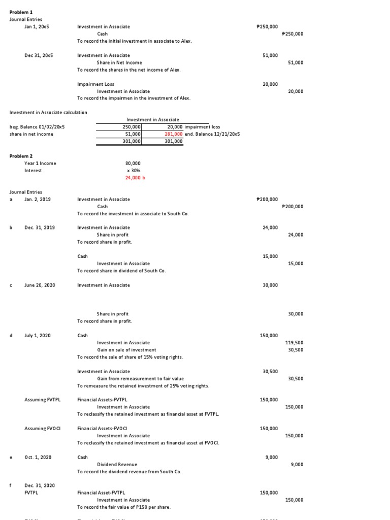 SOlution - IAS 28 3 PDF | PDF | Investing | Dividend
