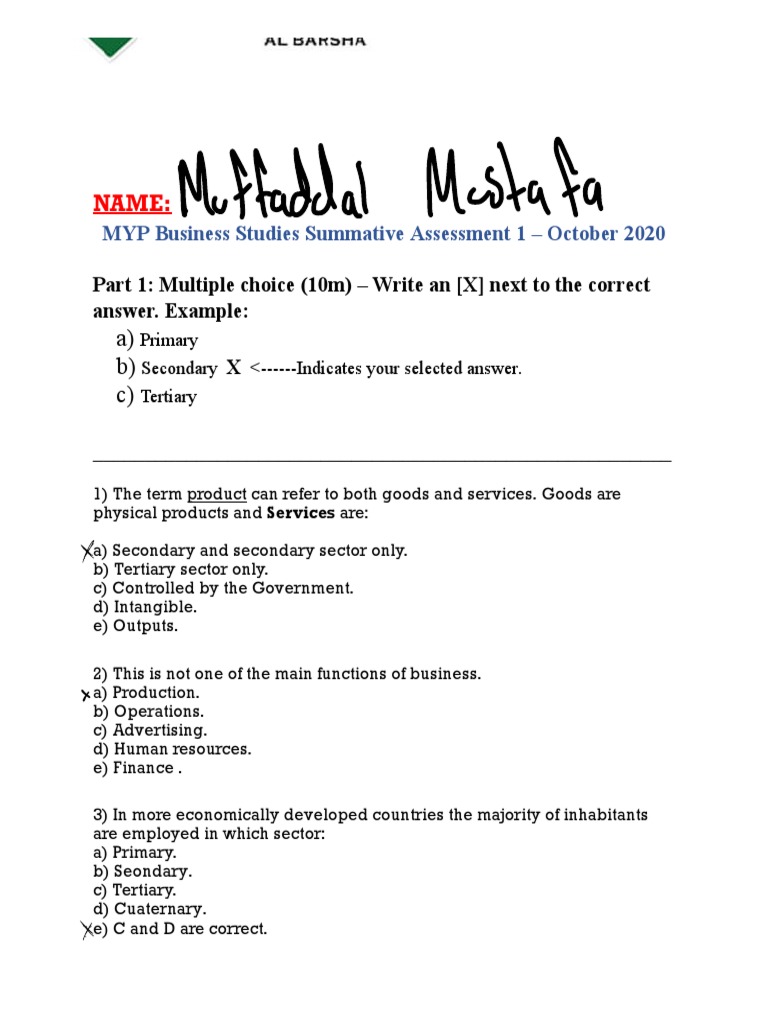 MYP - Summative Assessment 1 | PDF | Economies | Economics