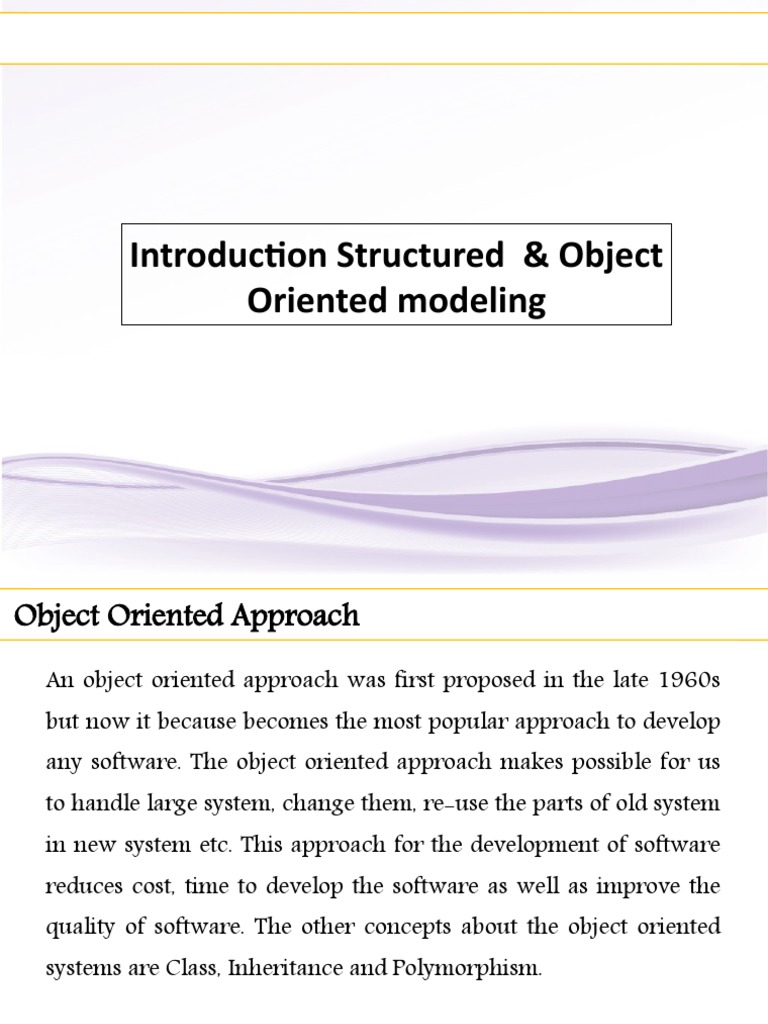 Lecture 7 Introduction To Structured And Object Oriented Approach Download Free Pdf Object