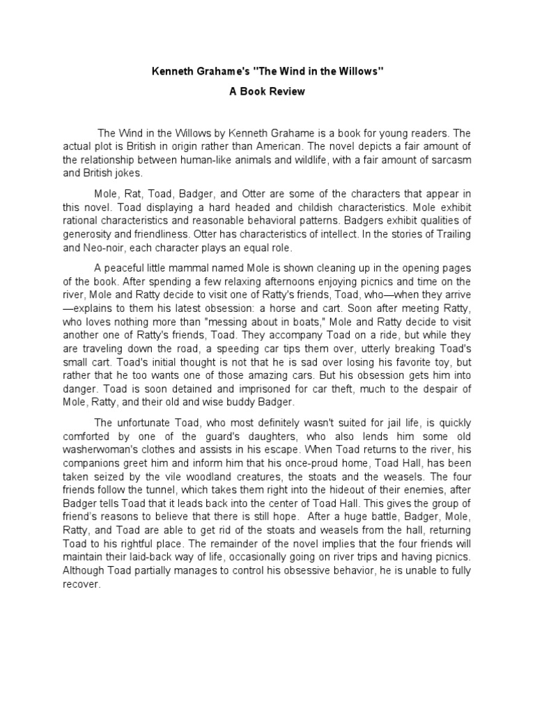 Book Review | PDF | The Wind In The Willows