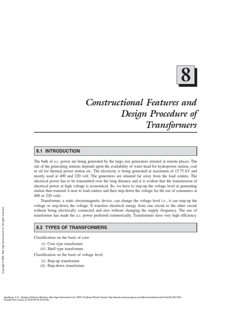 Design of Electric Machine - (Chapter 8. Constructional Features and Design Procedure of ...