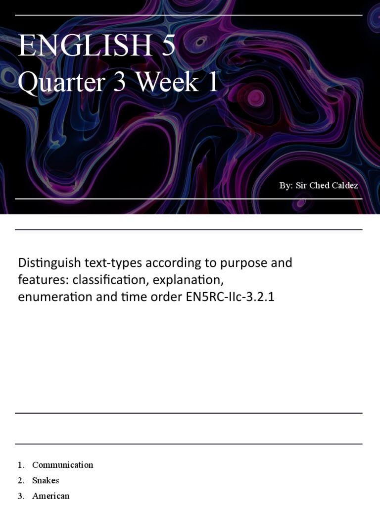 English 5 Quarter 3 Week 1 | PDF | Cloud