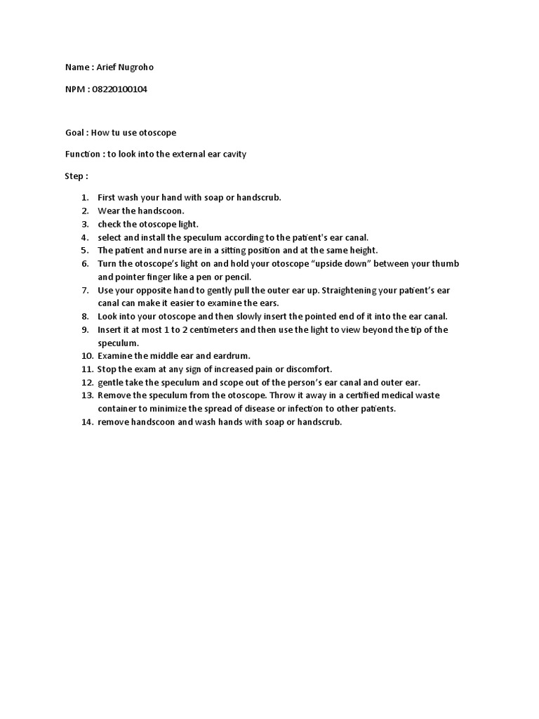 How To Use Otoscope | PDF