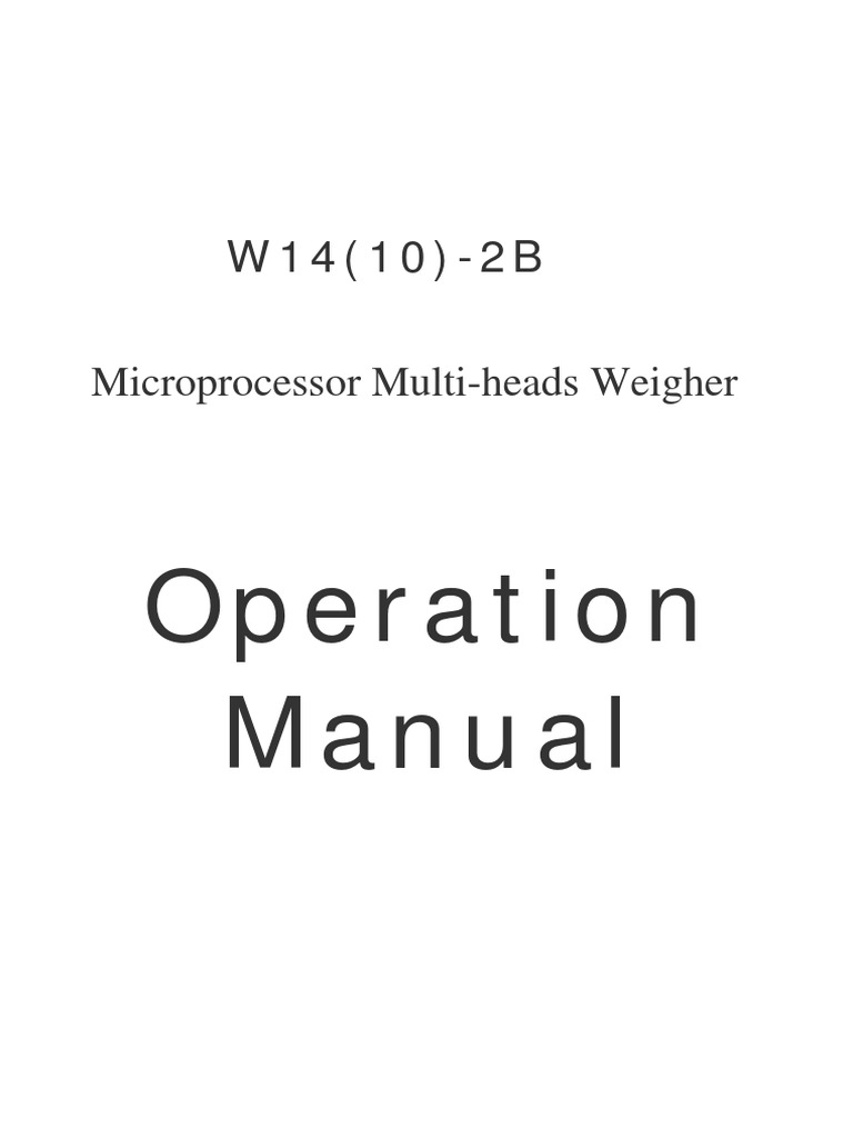 10 Head Scale Manual PDF | PDF | Weight | Calibration