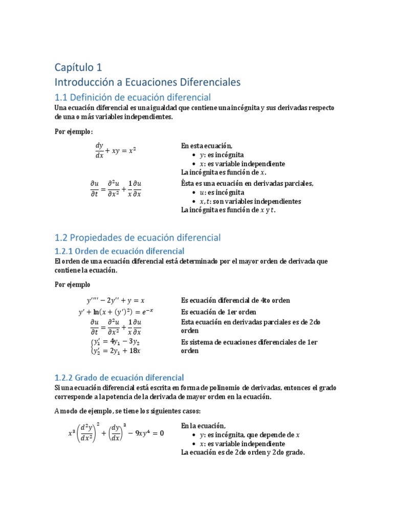 1 Introduccion A Ecuaciones Diferenciales-1 | PDF | Ecuaciones | Derivado
