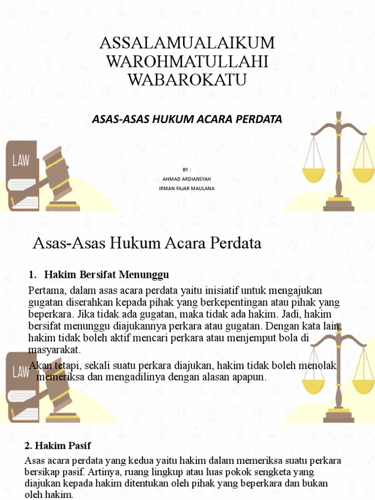 Asas-Asas Hukum Acara Perdata | PDF