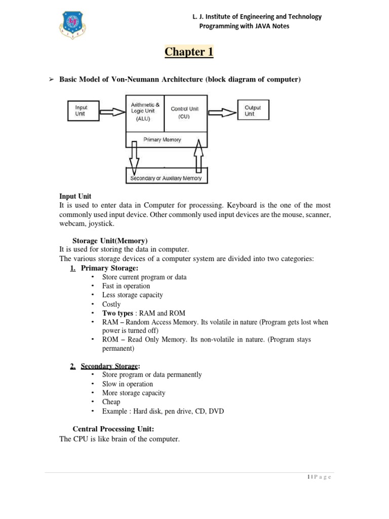 Unit-1 Introduction To Computers PDF | PDF | Computer Data Storage | Programming