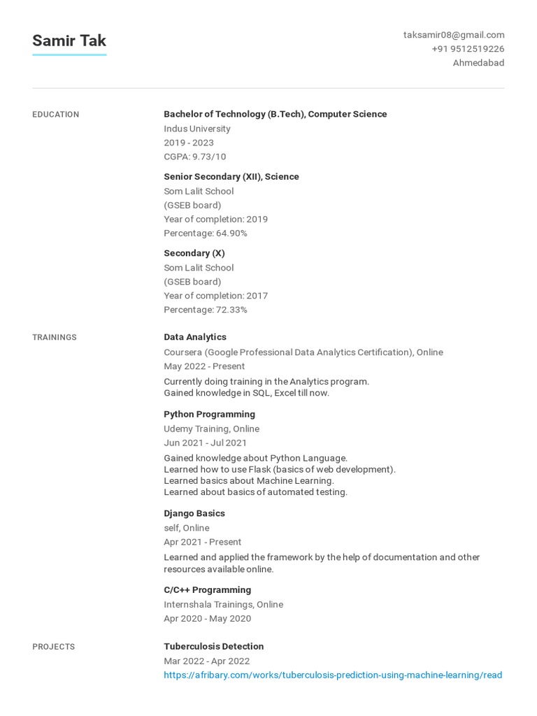 Resuume | PDF | Analytics | World Wide Web