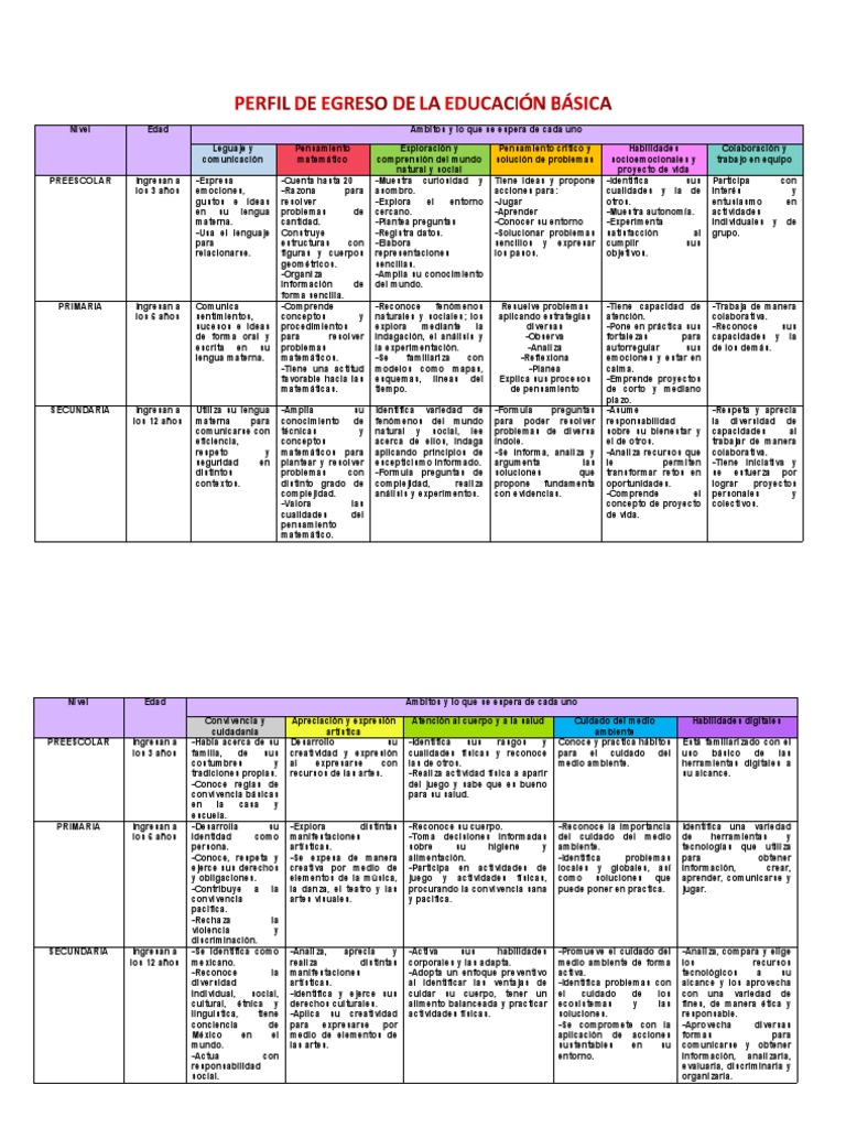 Perfil de Egreso de La Educación Básica | PDF | Matemáticas | Pensamiento