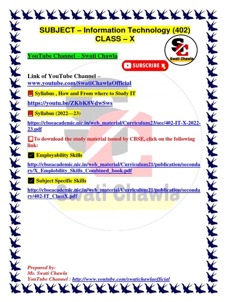 Class 10 IT: Digital Documentation Guide | PDF | Databases ...