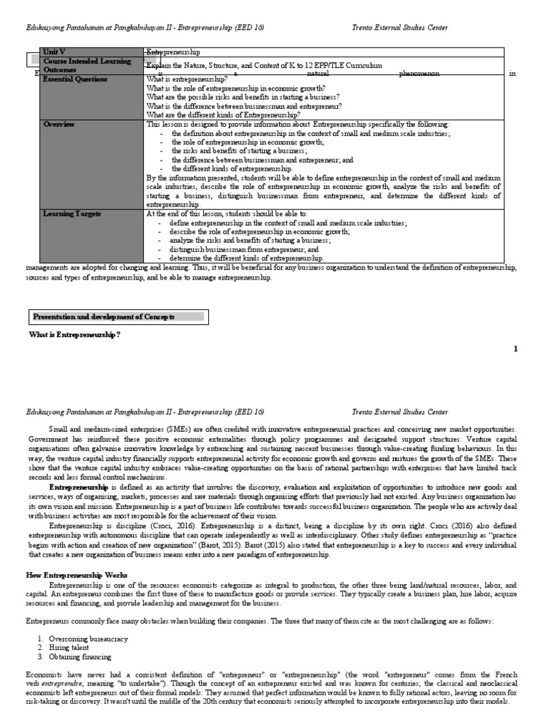 UNIT 5 Entrepreneurship | PDF | Entrepreneurship | Startup Company