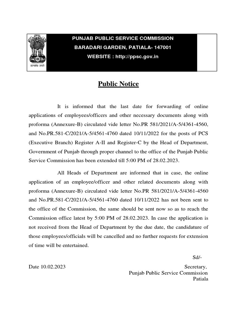 PPSC Register A C | PDF