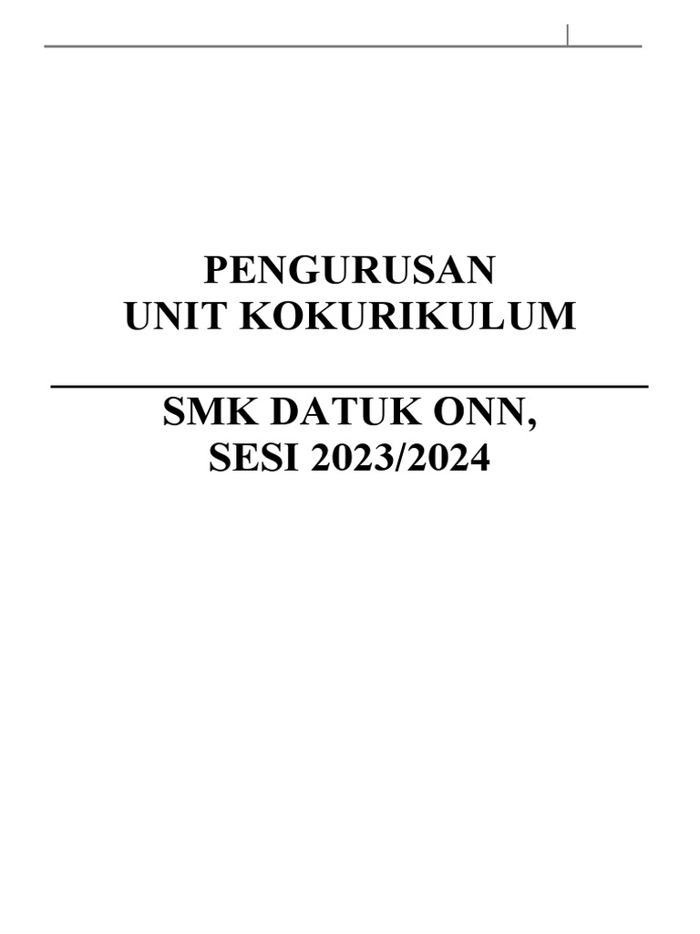 BUKU PANDUAN PENGURUSAN 2023 SMKDOB Kokurikulum Edited 16 Mac 2023 | PDF