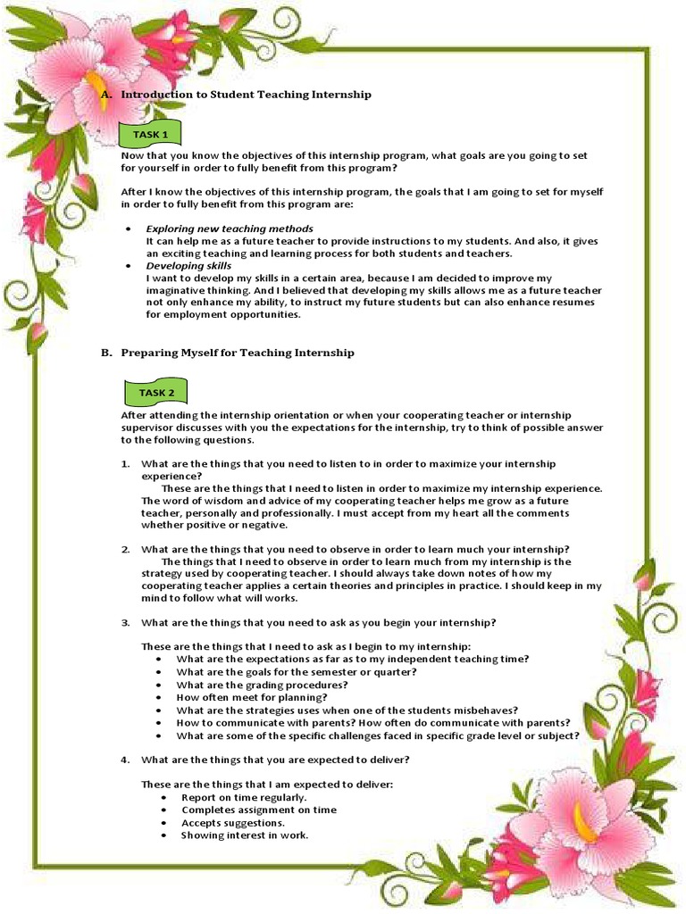 Teaching Internship | PDF | Teachers | Thought