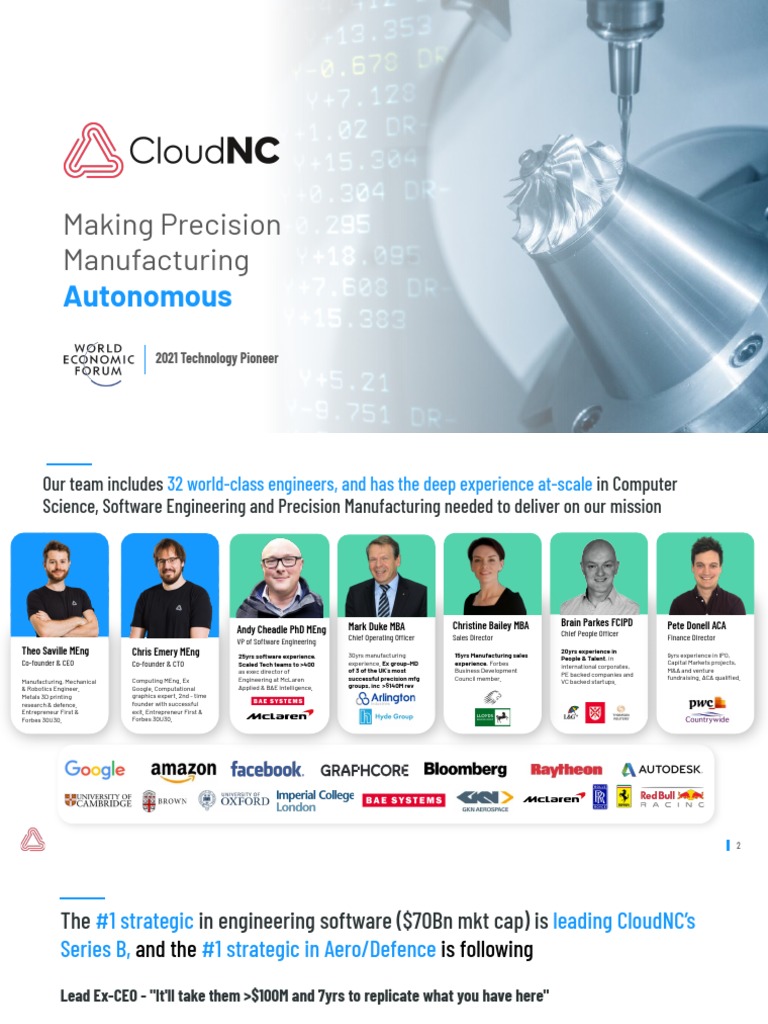 CloudNC Series B Deck PDF | PDF | Computer Science | Programmer