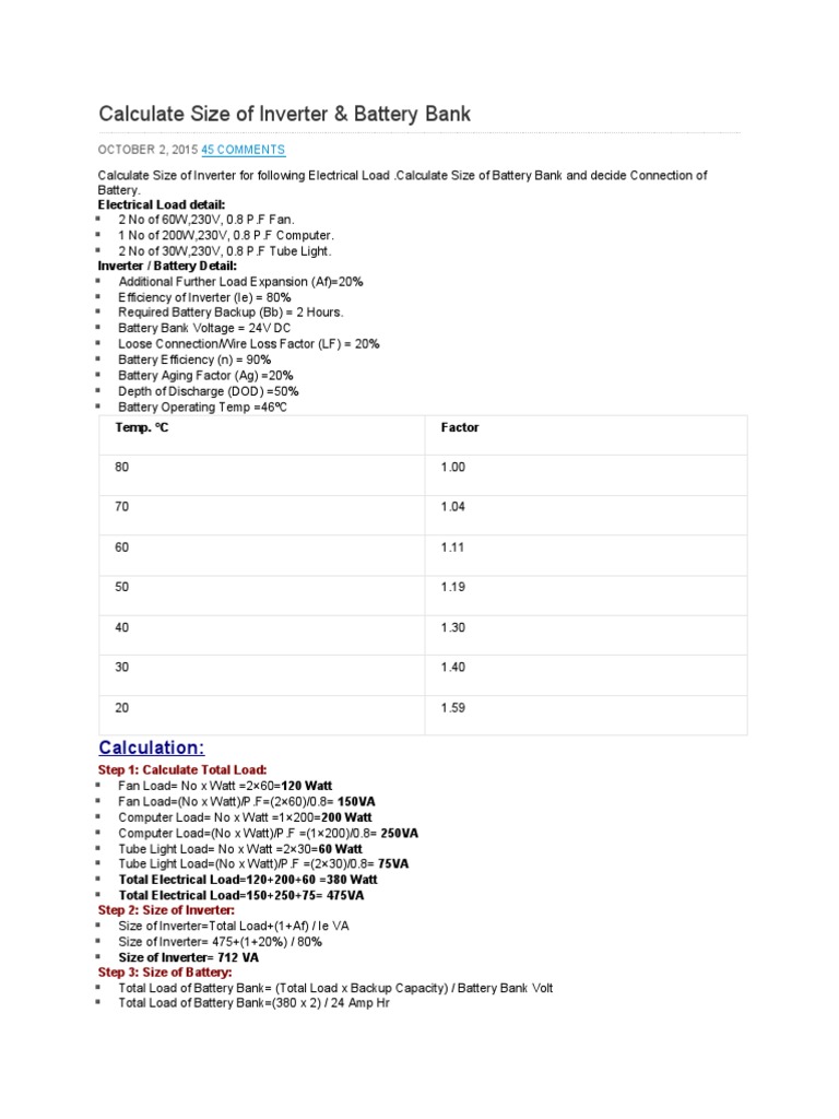 Calculate Size Of Inverter Pdf Series And Parallel Circuits Power