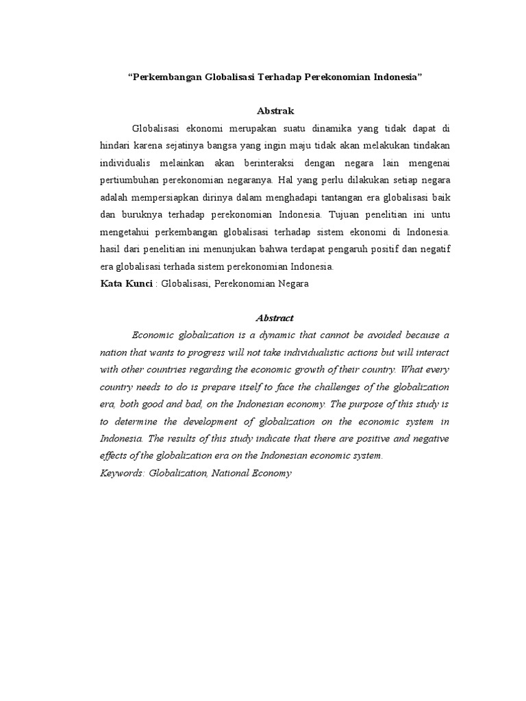 BAGAS-4-Dampak Globalisasi Terhadap Perekenomian Indonesia | PDF