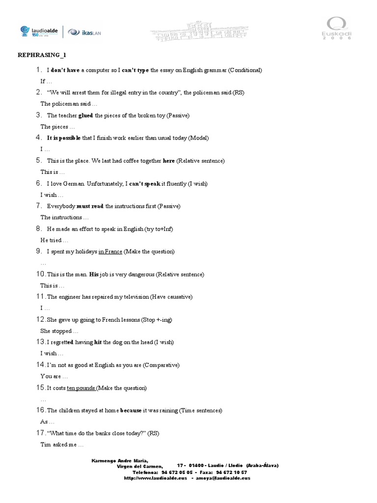 Work 19 Rephrasing 1 | PDF